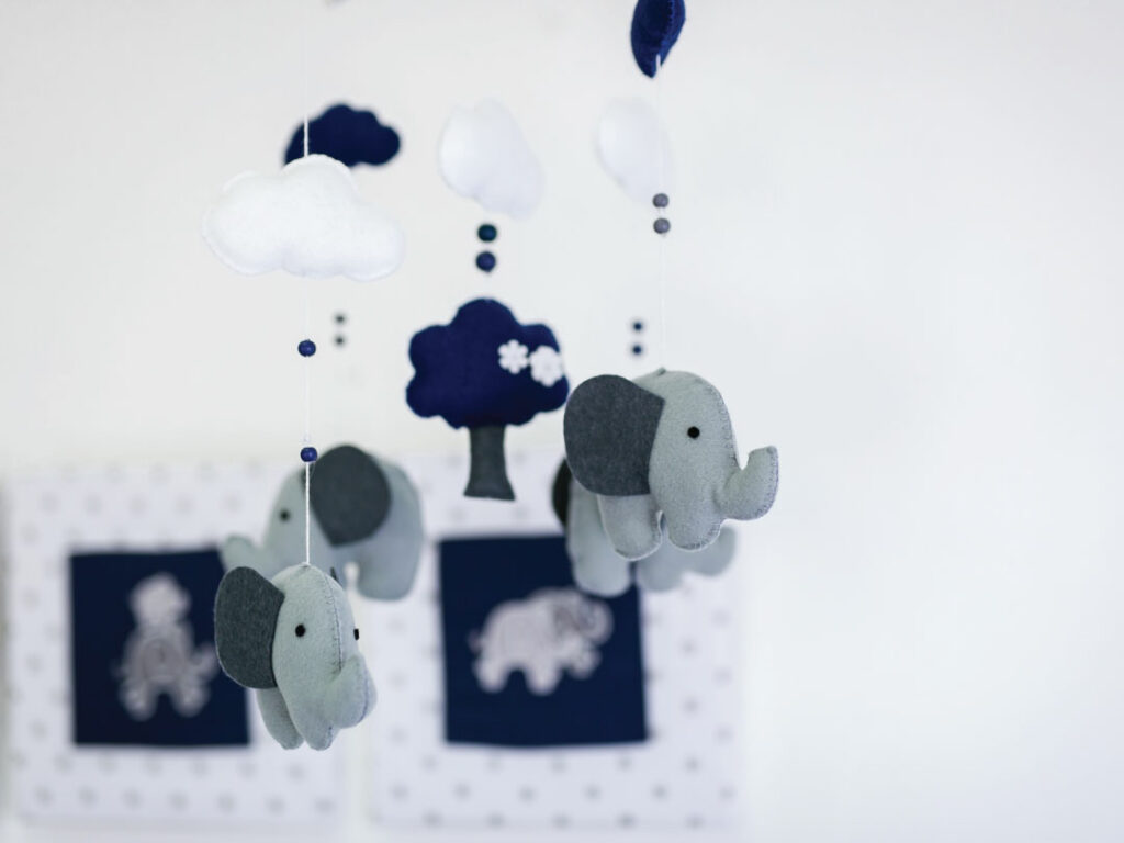 Elephants & Trees Felt Mobile - Dream Furniture | Delivery